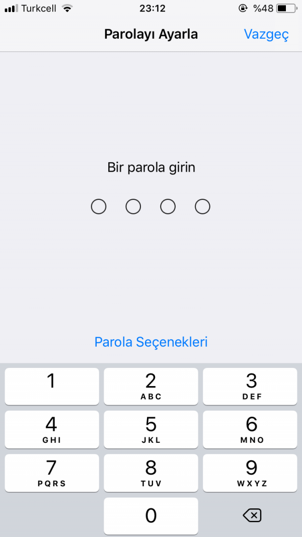 iPhone veya iPad'de 4 basamaklı parola oluşturma?