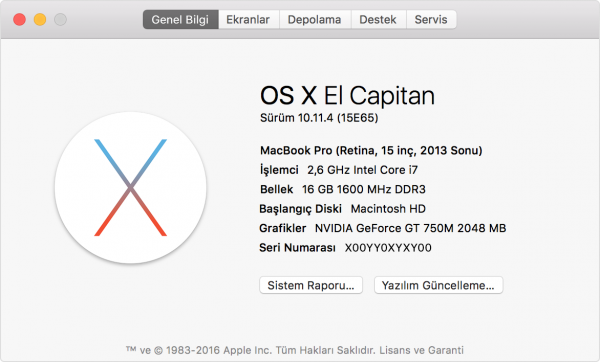 Mac'inizin model adını ve seri numarasını bulma - Black Apple Servis